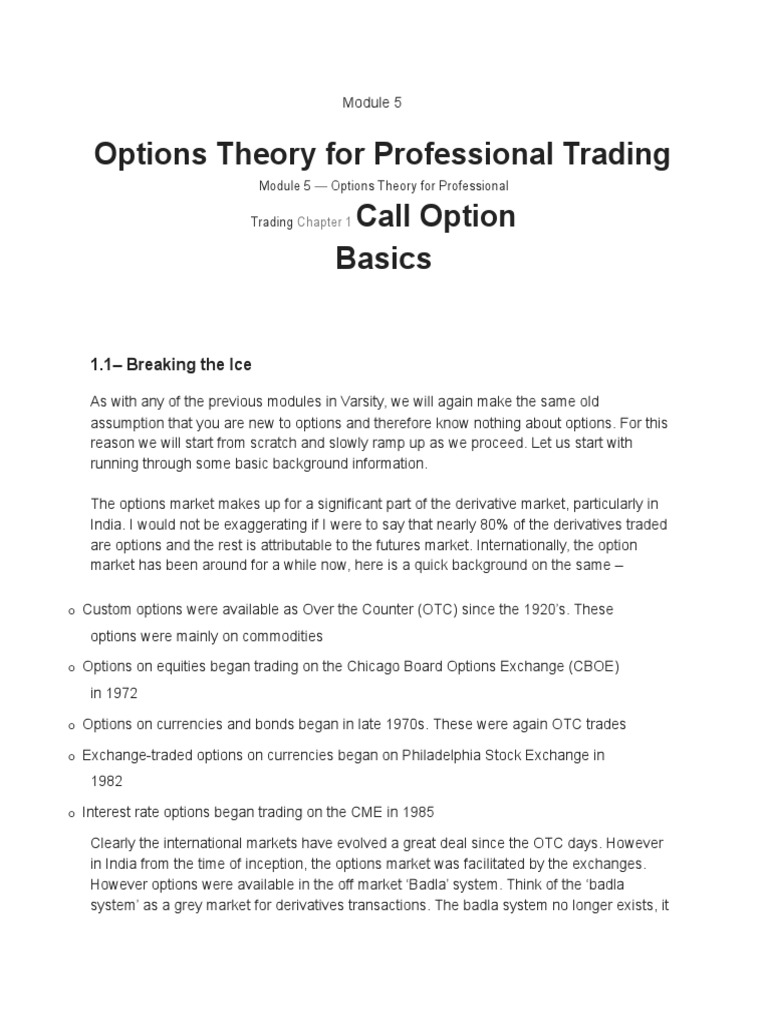 Module 5 - Options-Theory-for-Professional-Trading | PDF | Option ...