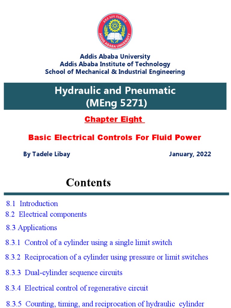 Hydraulic and Pneumatic (Meng 5271) : Chapter Eight Basic Electrical ...