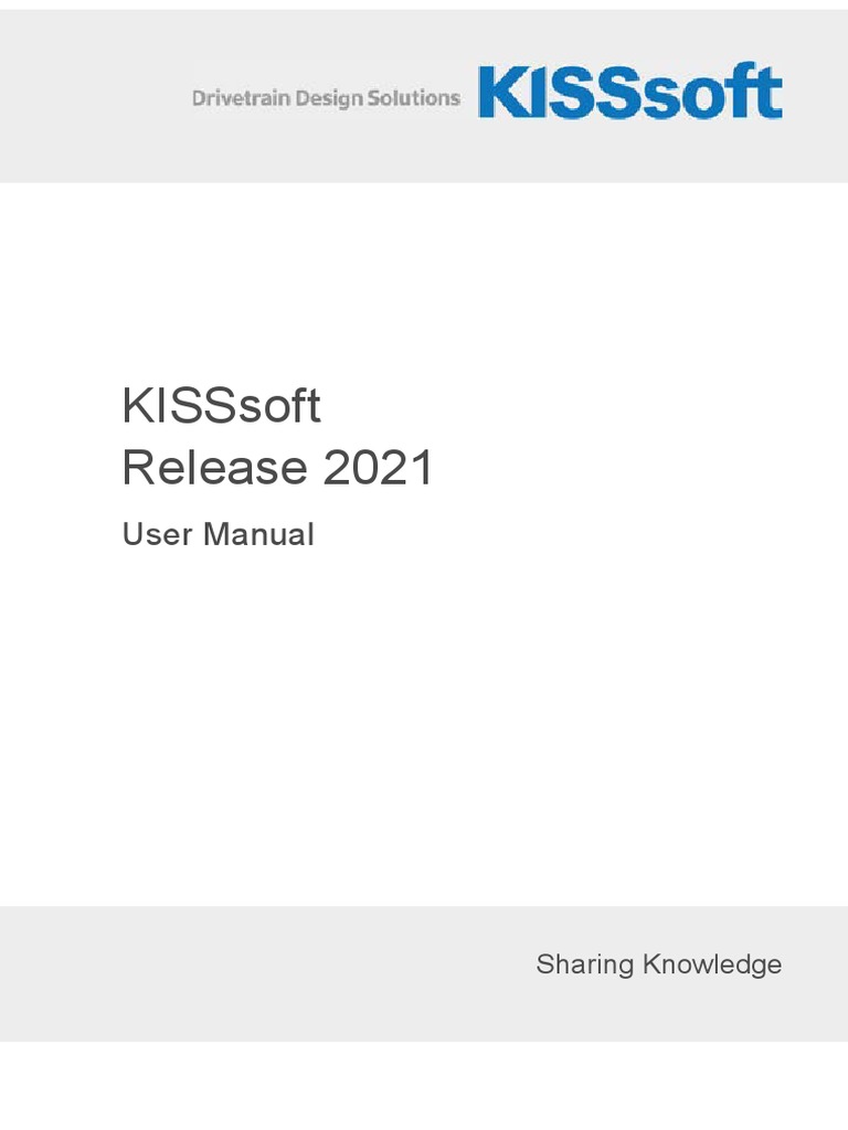 Kisssoft Release 2021 User Manual | PDF