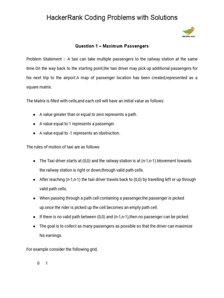 Hackerrank Coding Problems With Solutions: Question 1 - Maximum ...