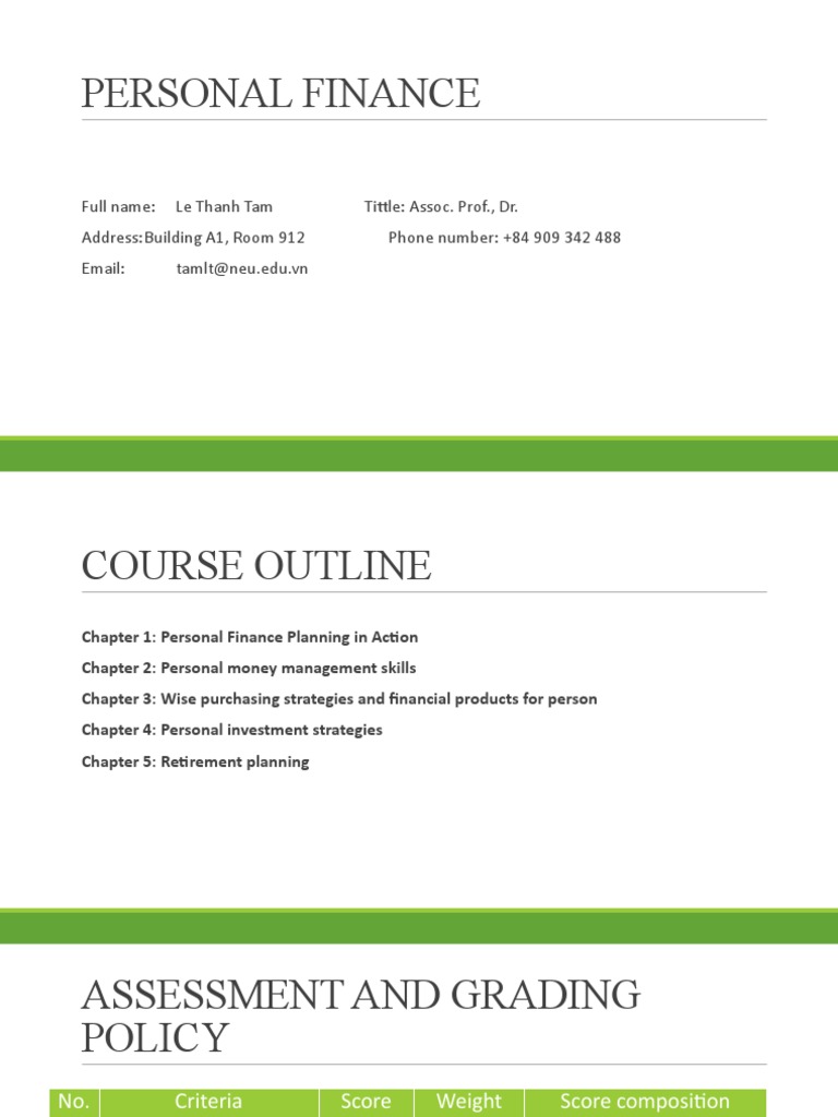 Course Introduction - Personal Finance | PDF | Personal Finance | Money