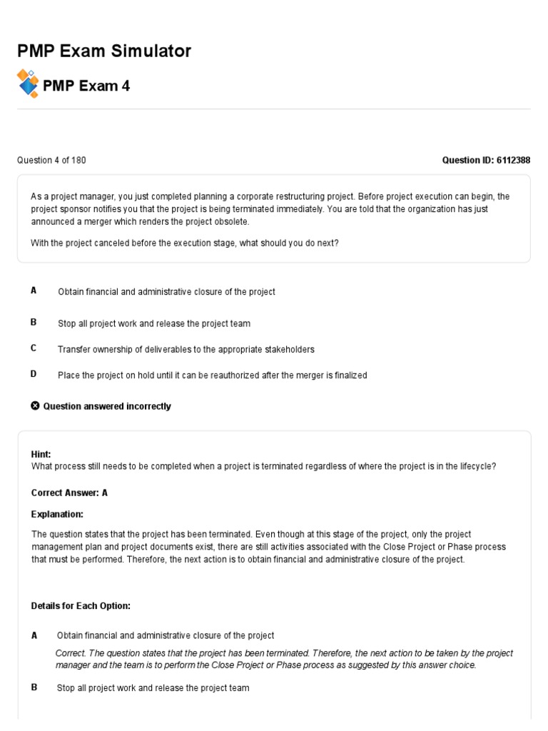 PMP Exam Simulator | PDF
