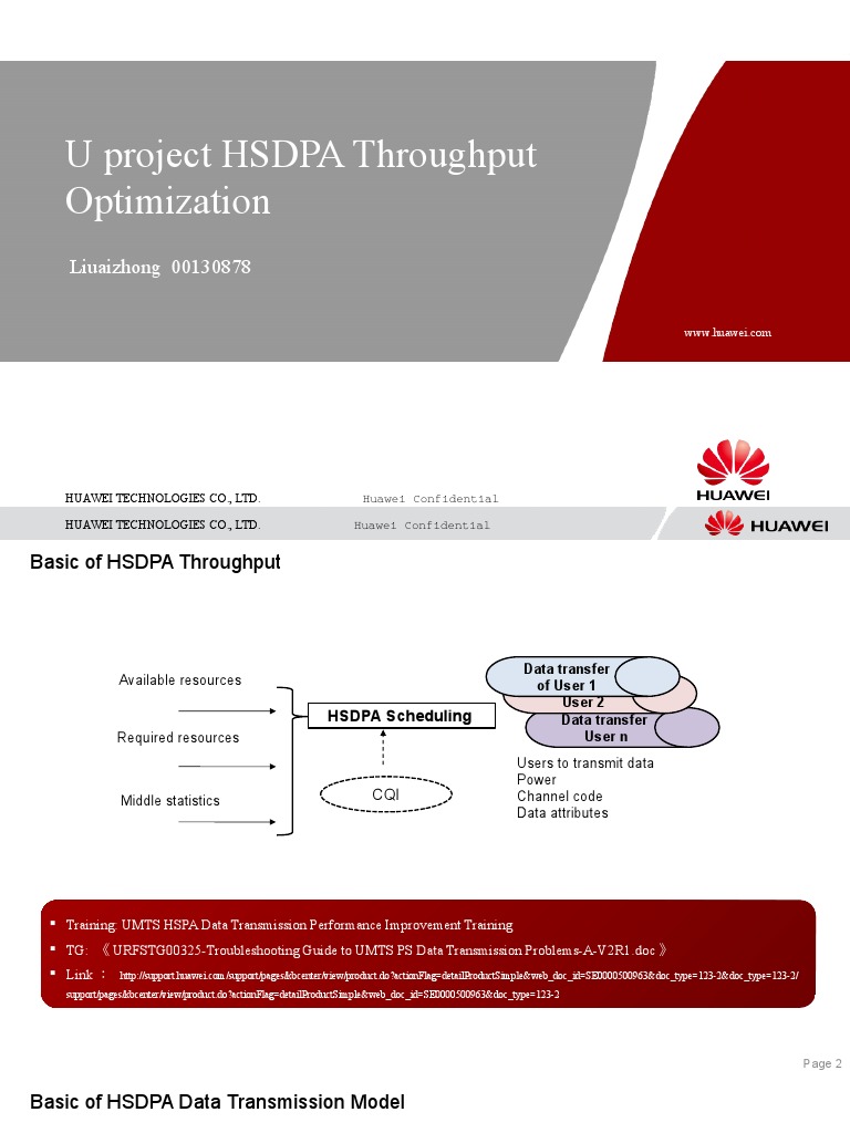 UMTS HSDPA Throughput Optimization | PDF | High Speed Packet Access | Networking Standards