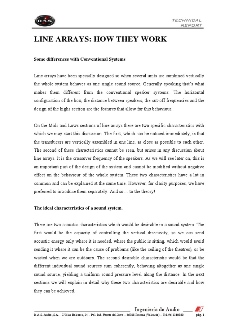 How Do Line Arrays Work | PDF | Loudspeaker | Sound