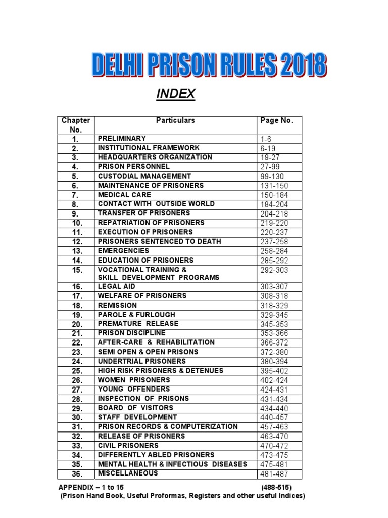Jail Manual 2018 | PDF | Prison | Kitchen