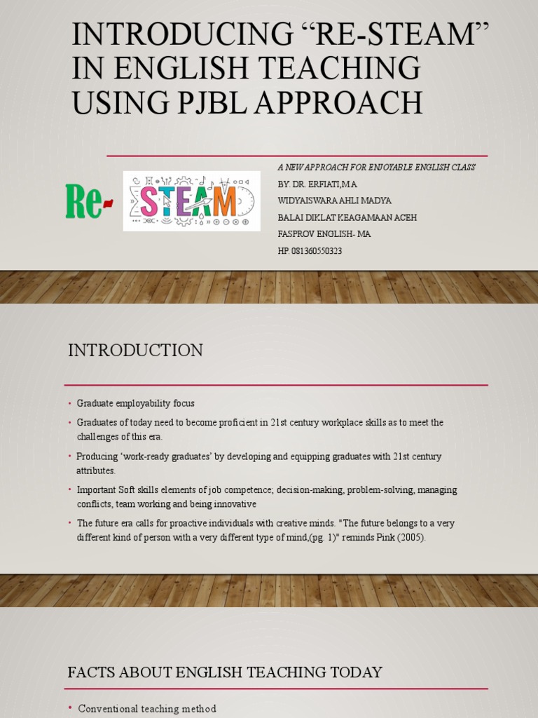 Introducing PJBL Re-STEAM. Erfi | PDF | Project Based Learning ...