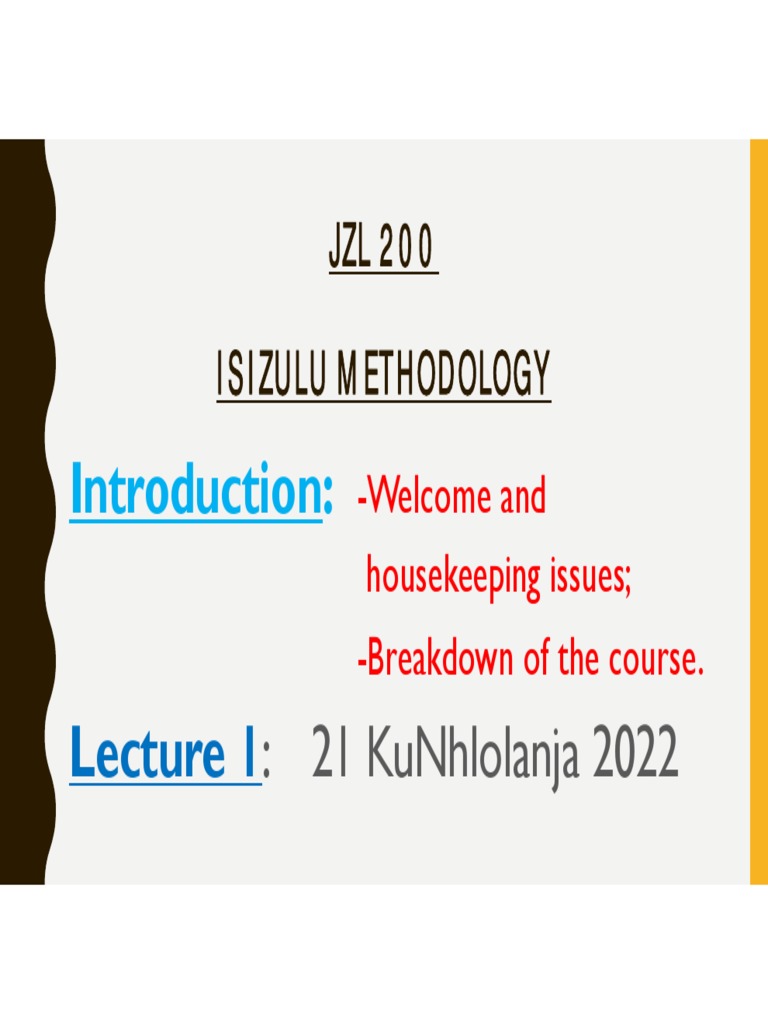 Lecture 1 - Isethulo | PDF | Teachers | Educational Assessment