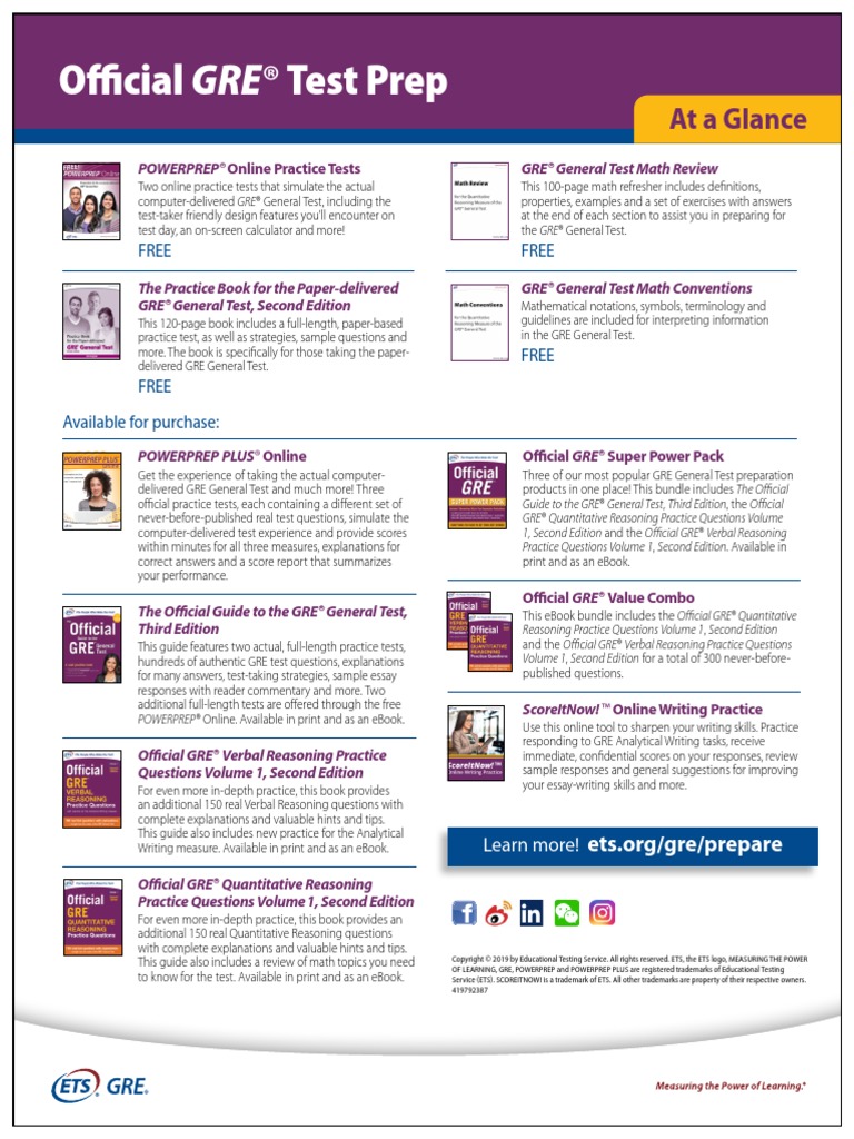 GRE Test Prep at A Glance | PDF | Graduate Record Examinations | Cognition