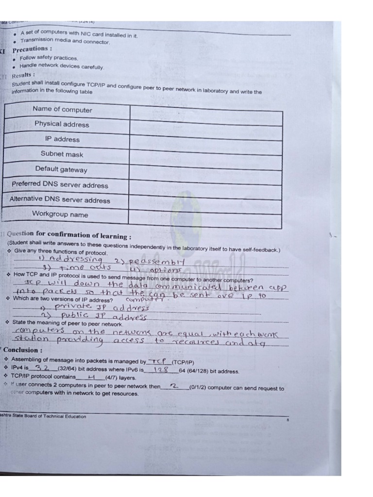 Data Communication and Computer Networks Solved Manual | PDF