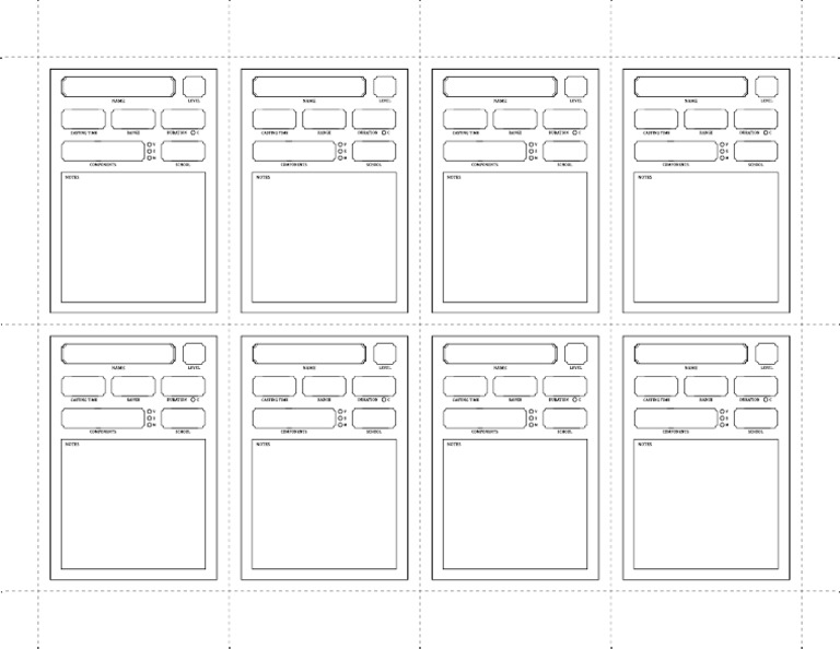 Form Fillable Spell Cards Print Friendly | PDF