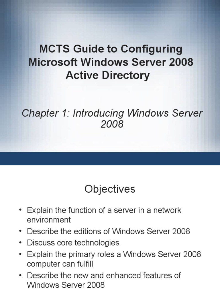 Mcts Guide To Configuring Microsoft Windows Server 2008 Active