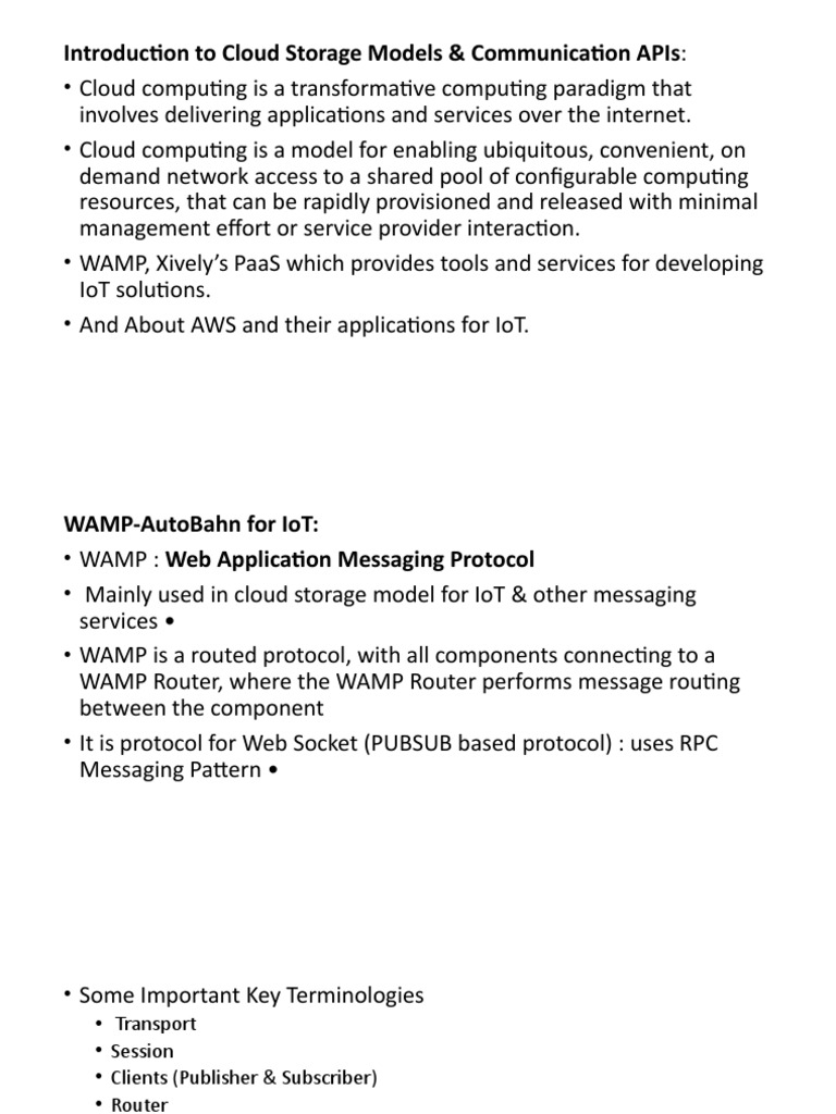 Introduction To Cloud Storage Models & Communication Apis | PDF ...