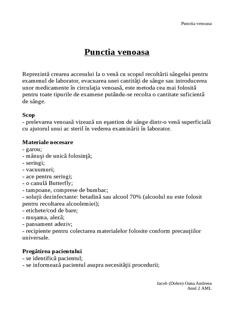 1.. Punctia Venoasa | PDF