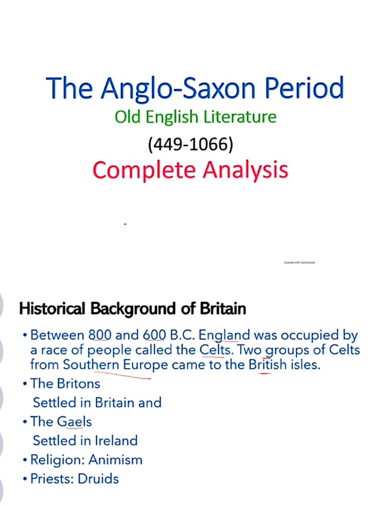 6 Anglo Saxon Period Analysis (Literature) | PDF