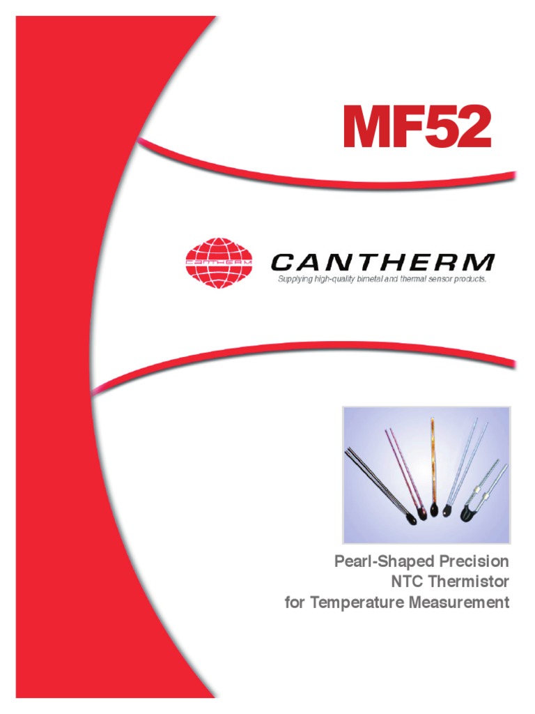 MF52 Precision NTC Thermistor Specs | PDF | Physical Quantities | Materials