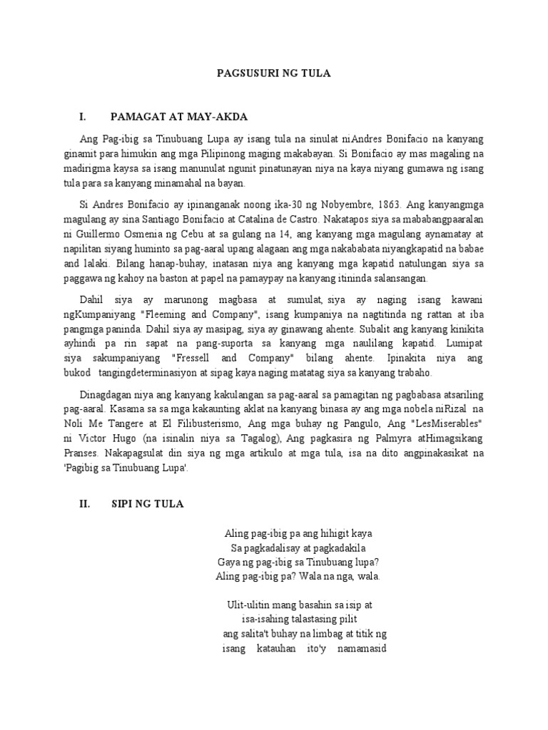 Pagsusuri NG Tula | PDF