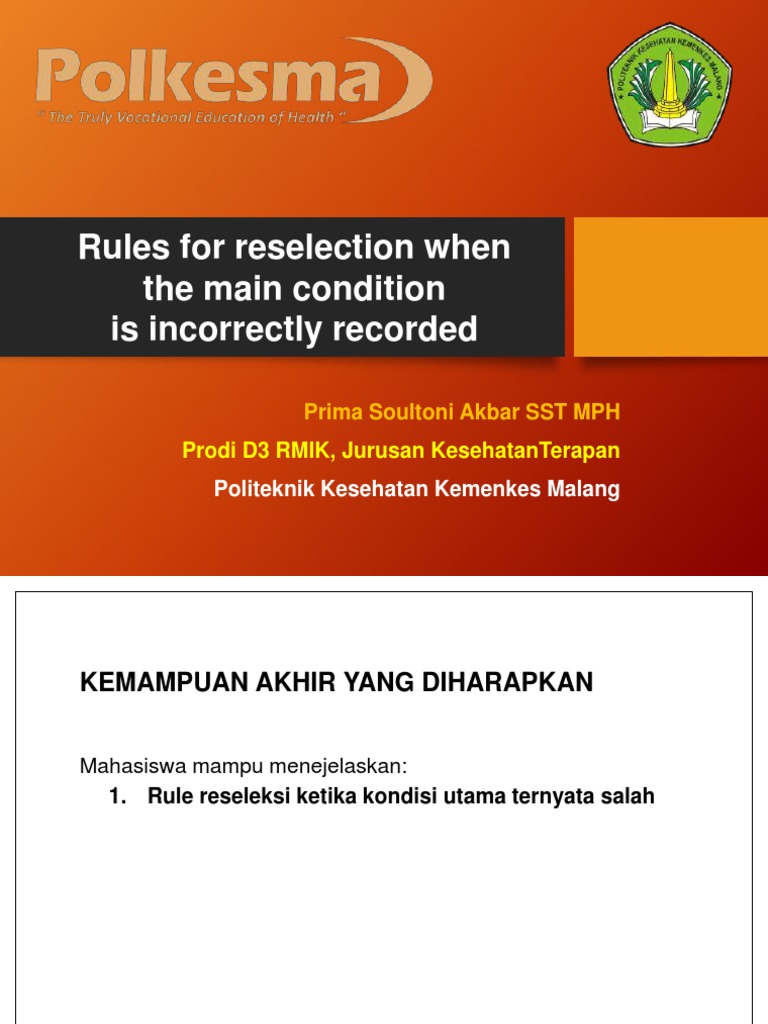 Rules For Reselection When The Main Condition | PDF