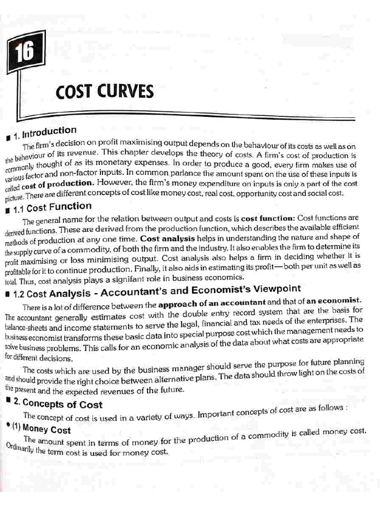 Cost Curve and Economies of Scale | PDF