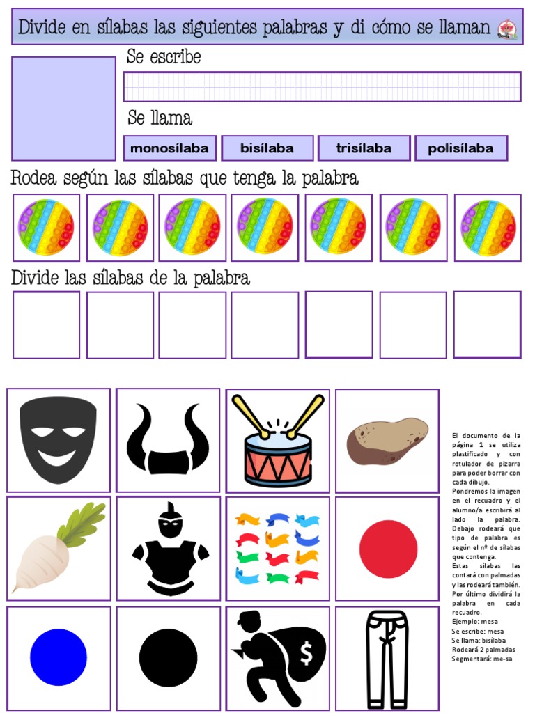 Clasificación de Palabras Según Las Silabas | PDF
