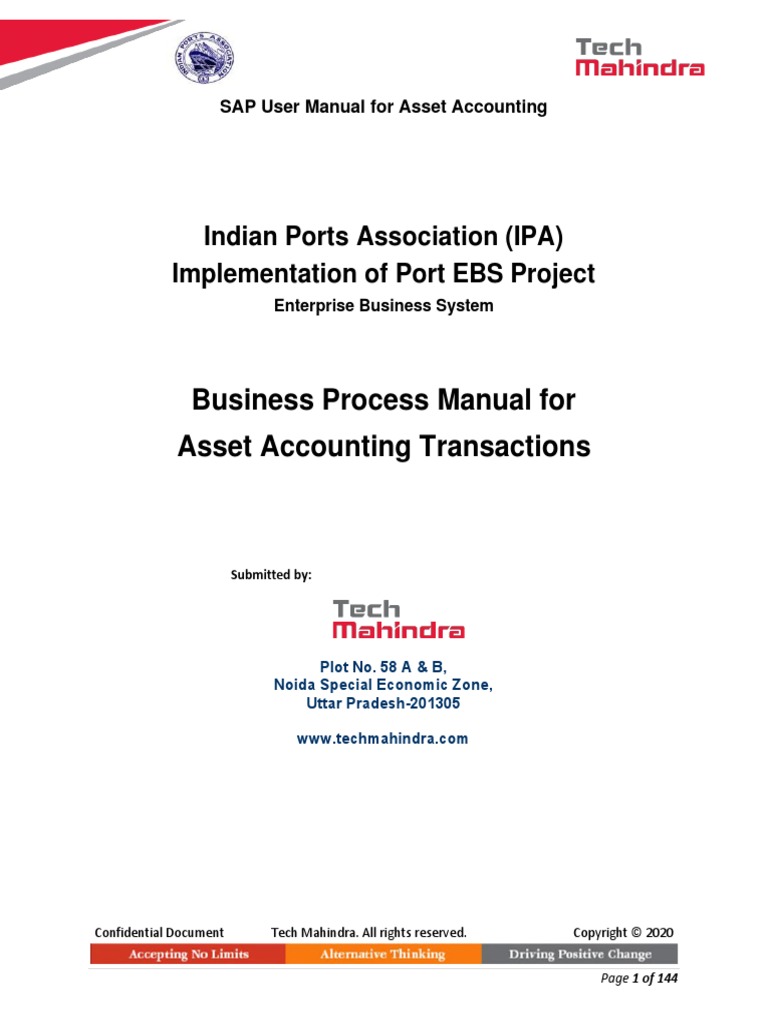 Business Process Manual For Asset Accounting Transactions | PDF ...