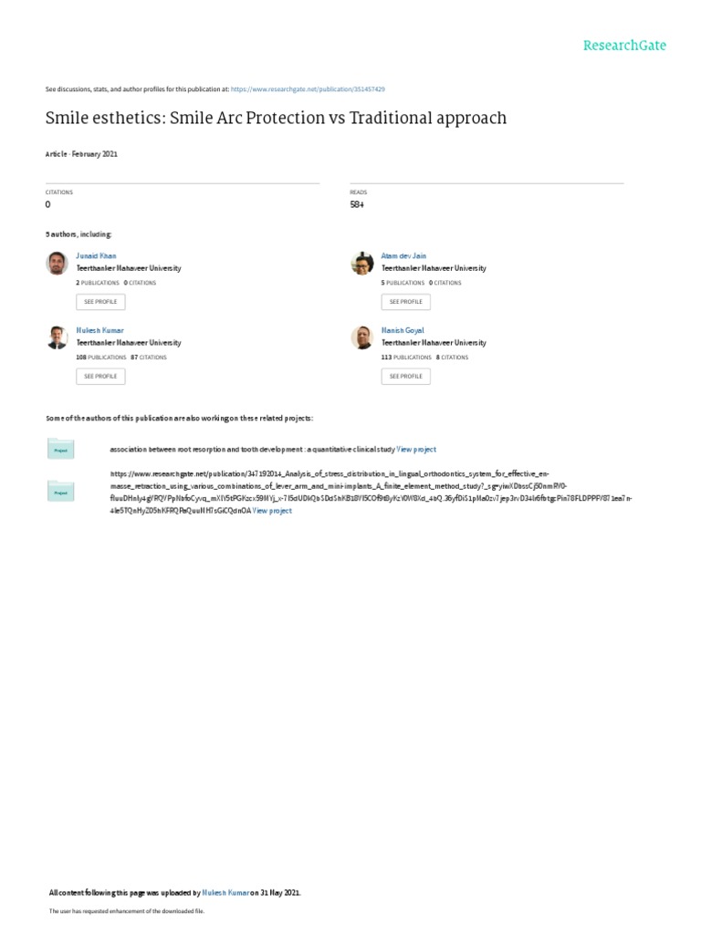 Smile Esthetics: Smile Arc Protection Vs Traditional Approach | PDF ...