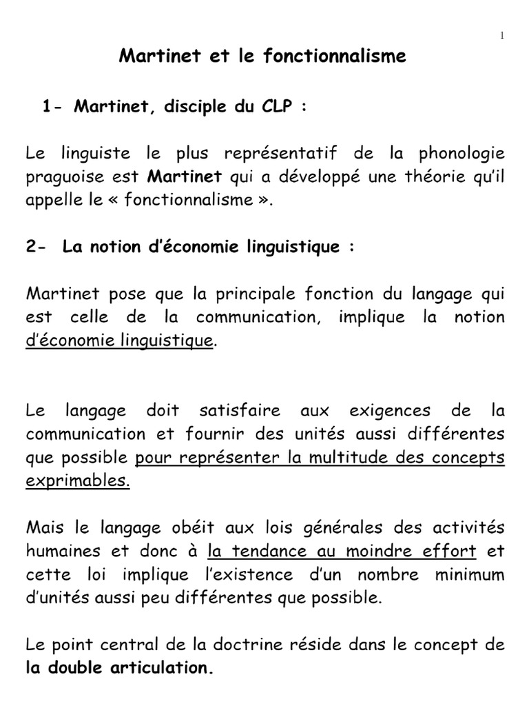 Martinet Et Le Fonctionnalisme | PDF