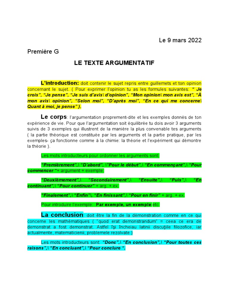 Text Argumentativ | PDF | Arts du langage et discipline