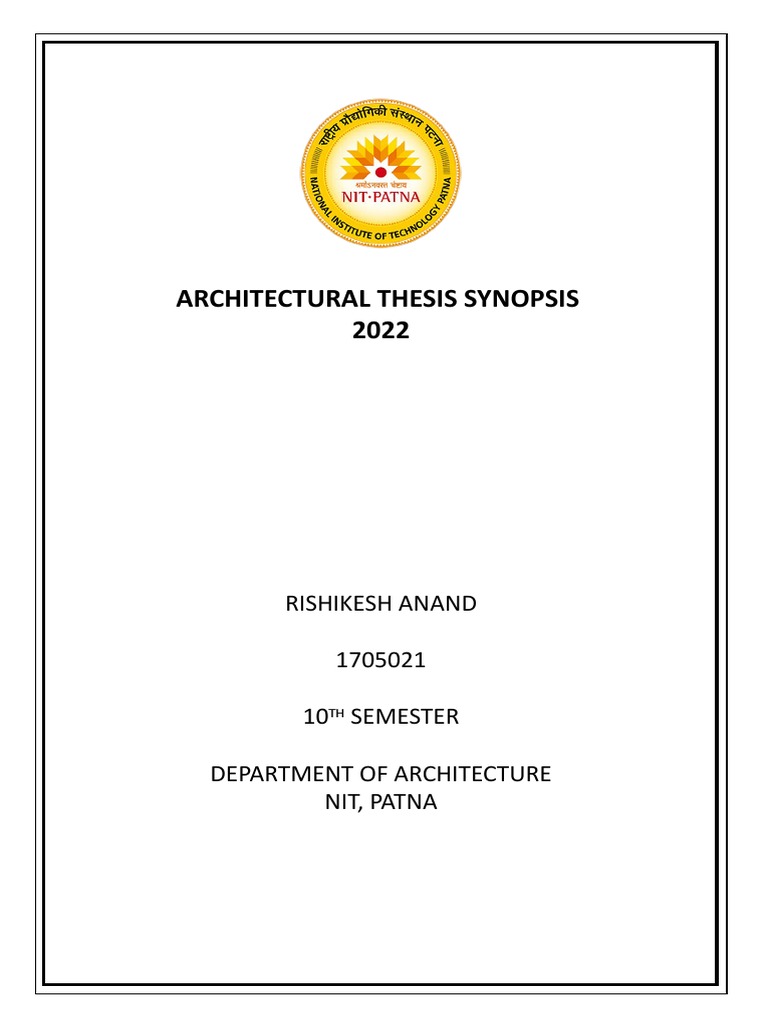 Architectural Thesis Synopsis 2022: Rishikesh Anand 1705021 10 Semester ...