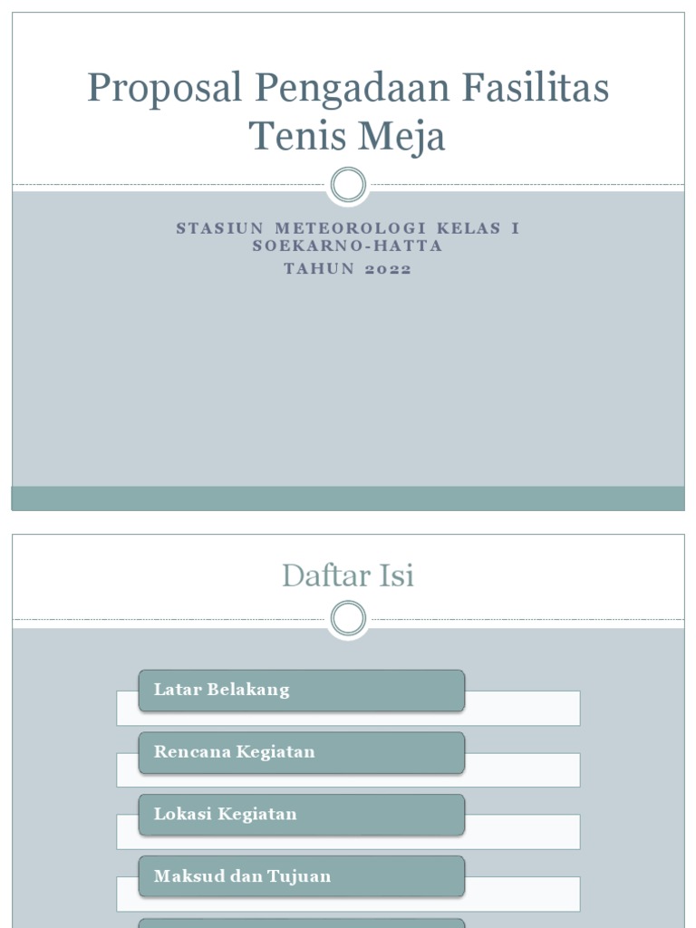 Proposal Pengadaan Fasilitas Tenis Meja | PDF