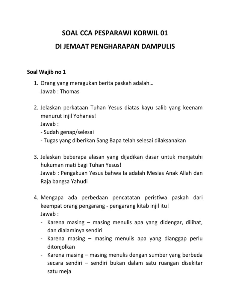 Soal CCA | PDF