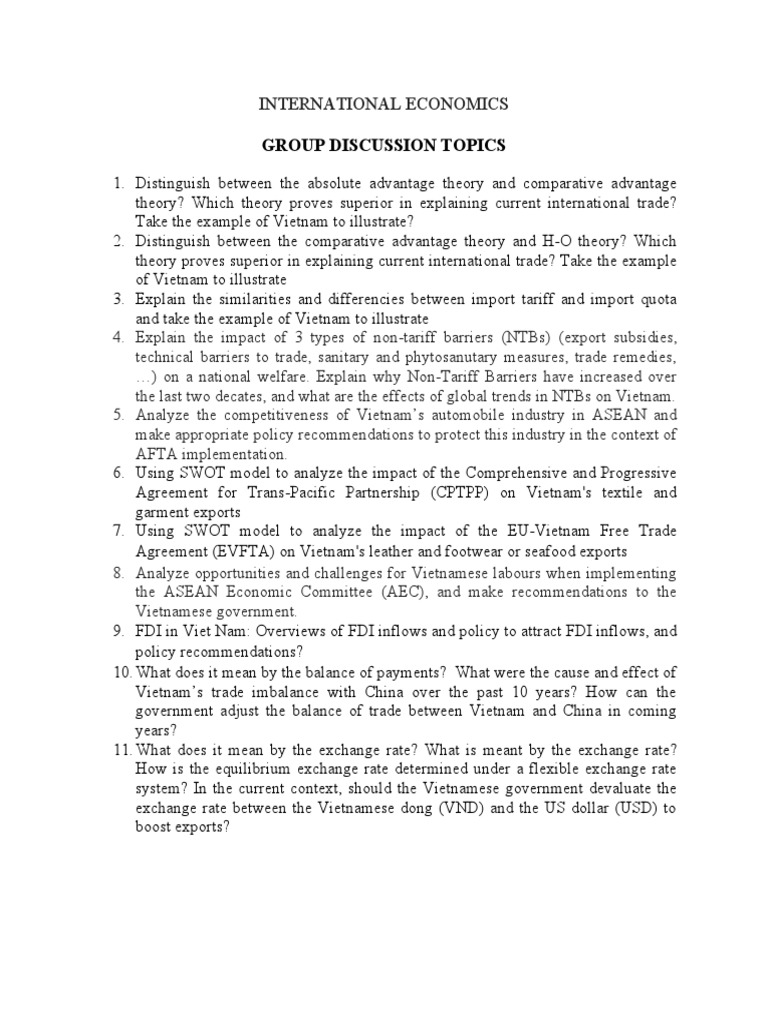 Group Discussion Topics | PDF | Finance & Money Management
