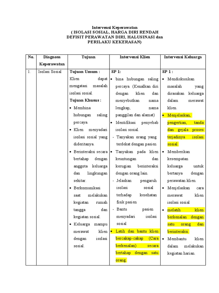 SP Lengkap Isos, HDR, DPD, PK Dna Halusinasi Debby Sinthania (Intervensi Kep Jiwa) | PDF ...