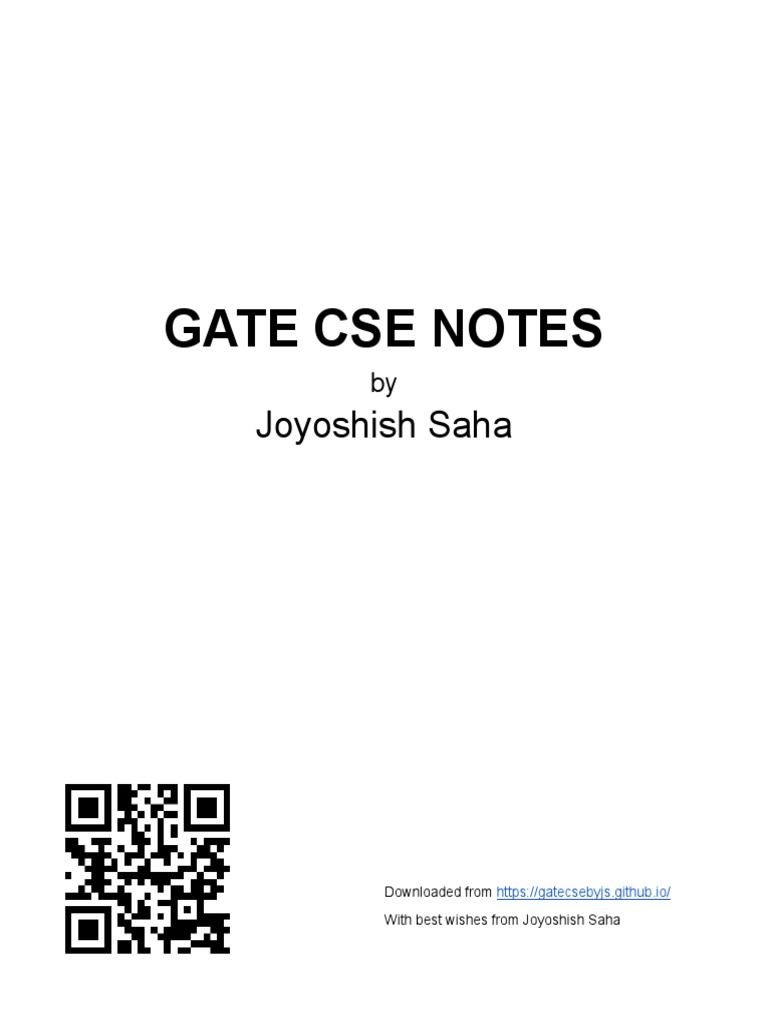 Gate Cse Notes: Joyoshish Saha | PDF