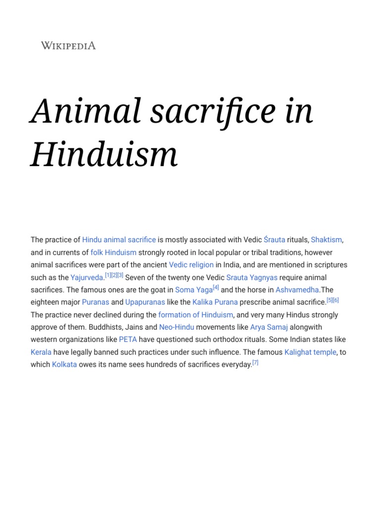 Hindu Animal Sacrifice Practices | PDF | Indian Religions