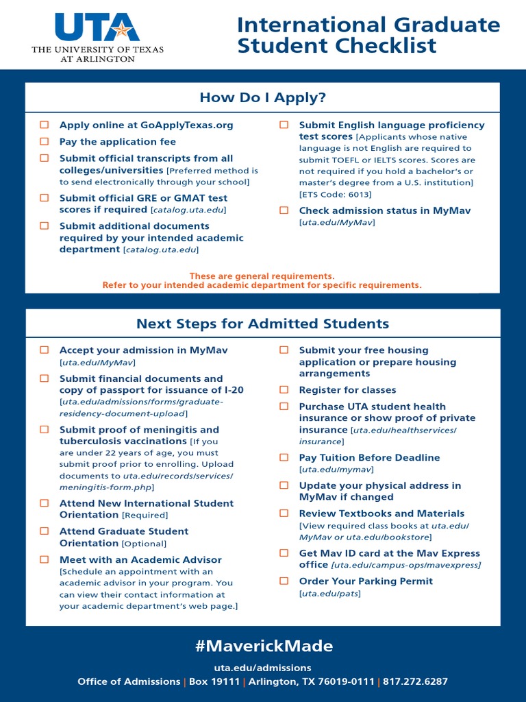 International Graduate Checklist - 2021 | PDF | University And College ...