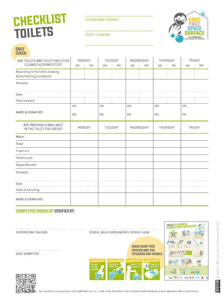 Checklist Toilet English WEB FINAL | PDF | Toilet | Disinfectant