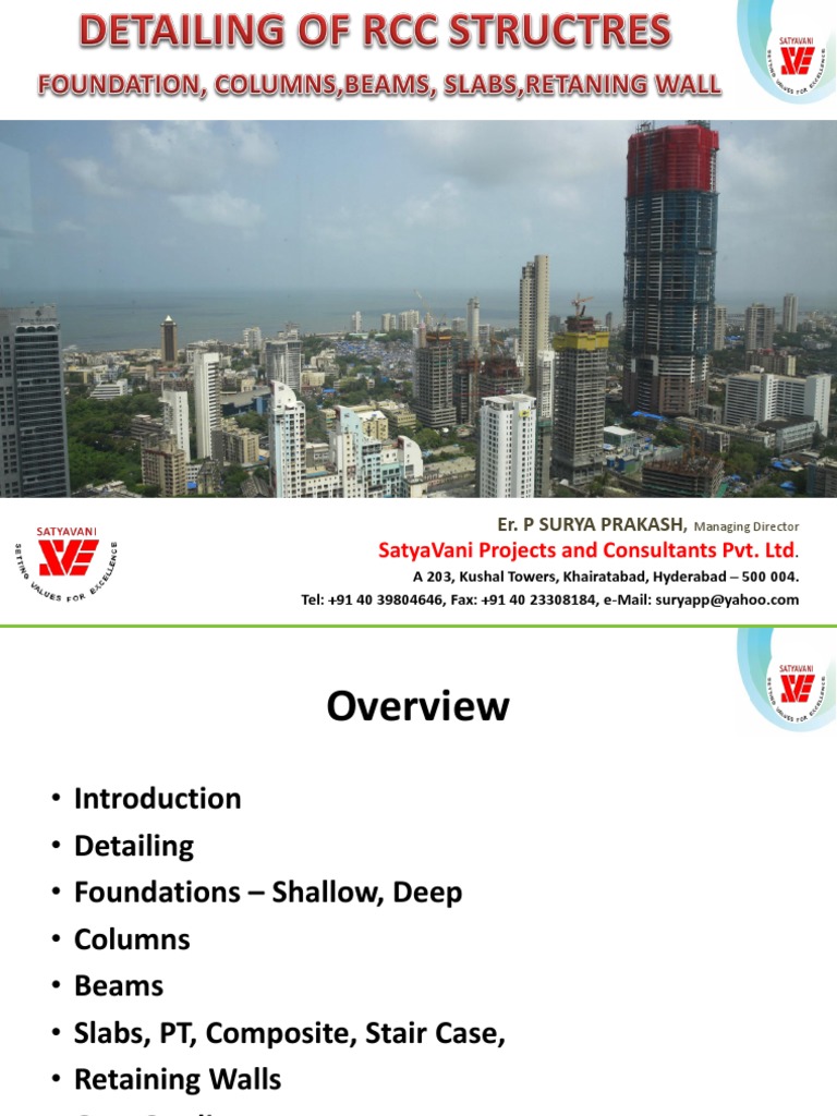 33-Detailing of RCC Structure Slabs, Column Foundation and Retaining ...