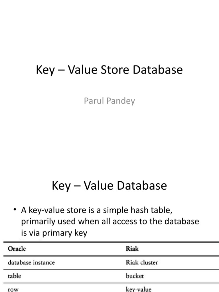 Unit 5-Key - Value Store Database | PDF | Databases | Replication ...