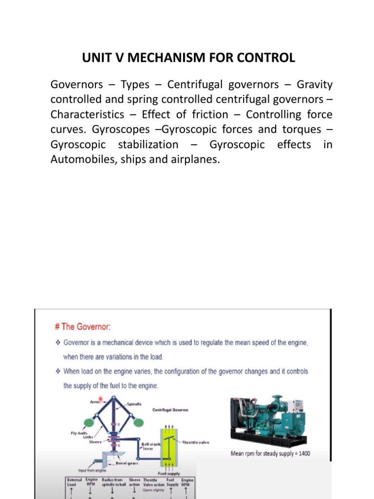 Dynamics of Machines-Unit 5 - Notes - Part A | PDF