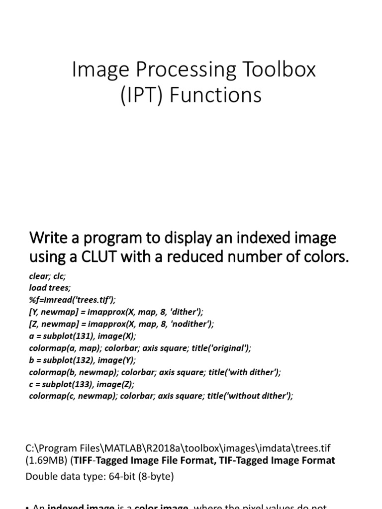 Exploring Image Processing Techniques Using Matlabs Image Processing