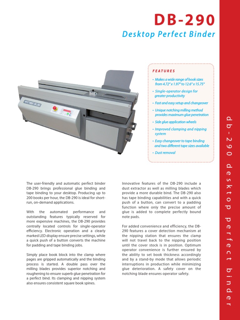 Desktop Per Fect Binder: Features | PDF | Bookbinding | Adhesive