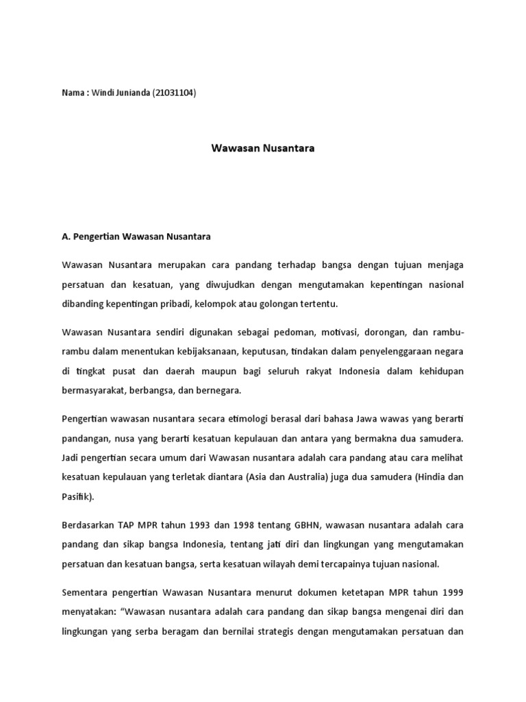 Wawasan Nusantara - Windi Junianda | PDF