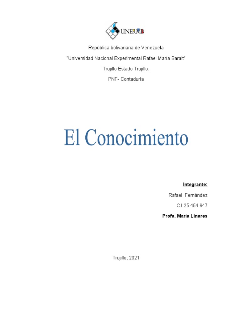 El Conocimiento | PDF | Conocimiento | Aprendizaje