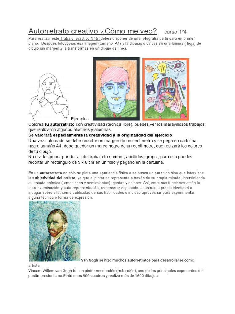 Autorretrato Creativo para Estudiantes | PDF