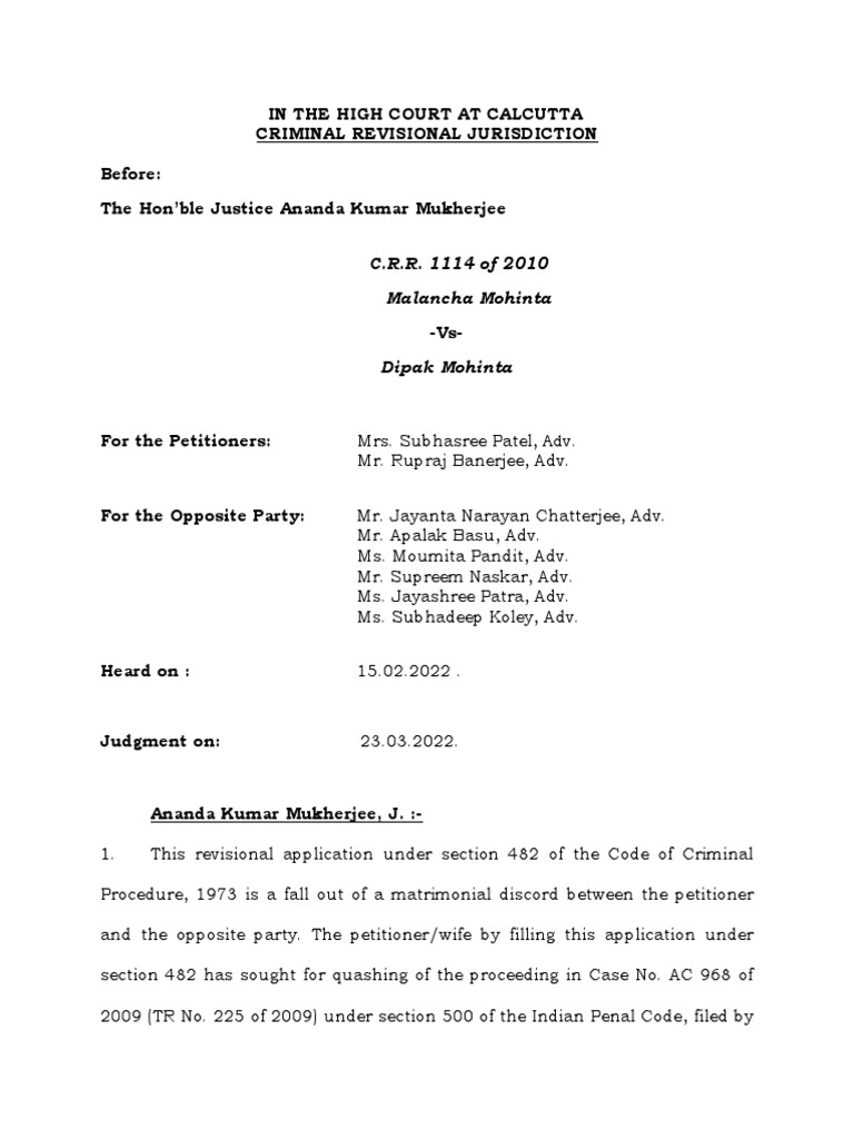 Matrimonial Discord Legal Battle | PDF | Defamation | Bail