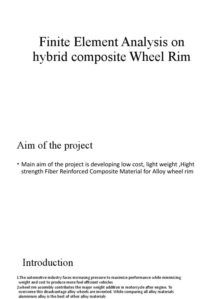 Finite Element Analysis On Hybrid Composite Wheel Rim | PDF | Composite Material | Finite ...