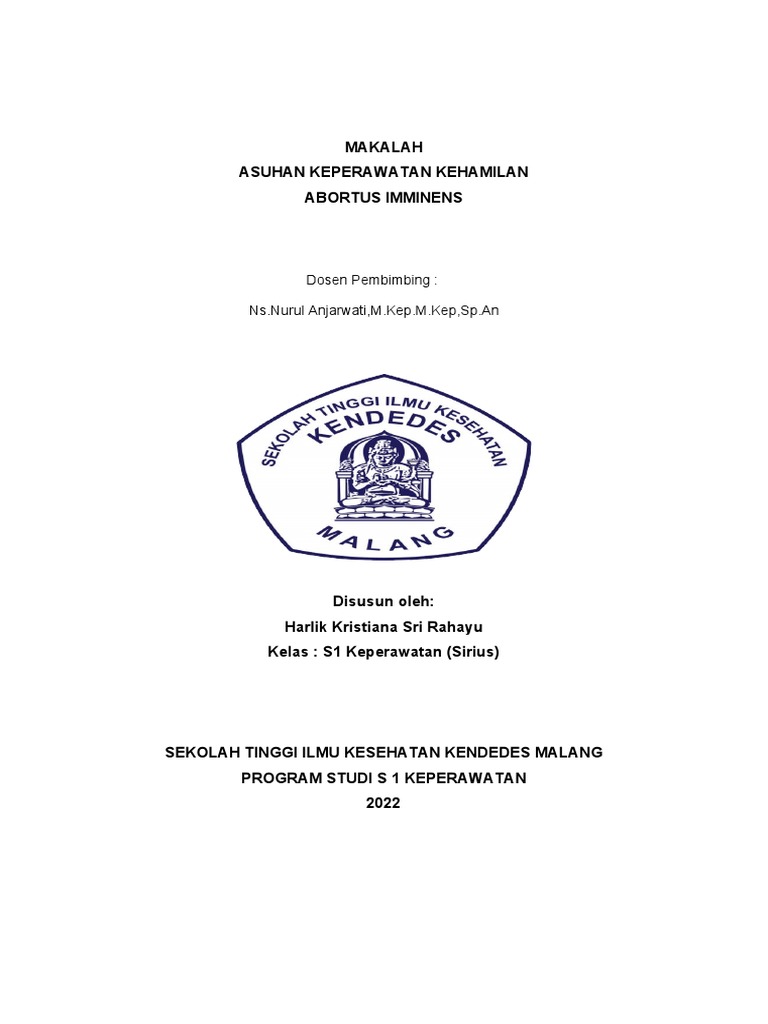 Asuhan Keperawatan Abortus Imminens | PDF | Kesehatan Holistik