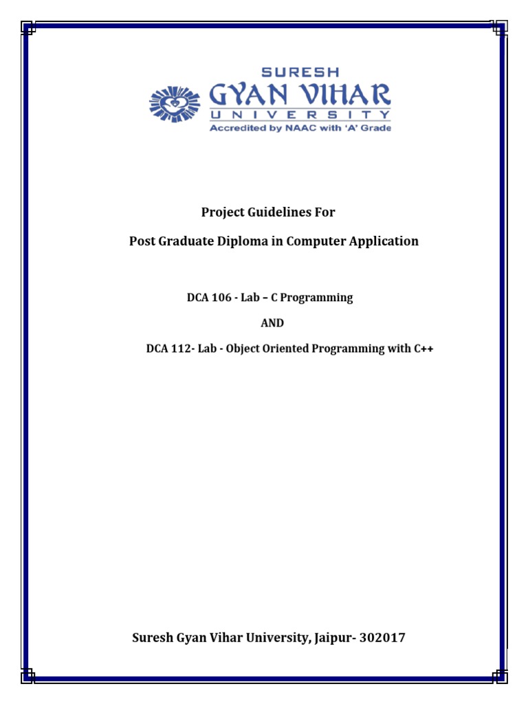 Project Report Guideline DCA 106 C & DCA 112 | PDF | Postgraduate ...