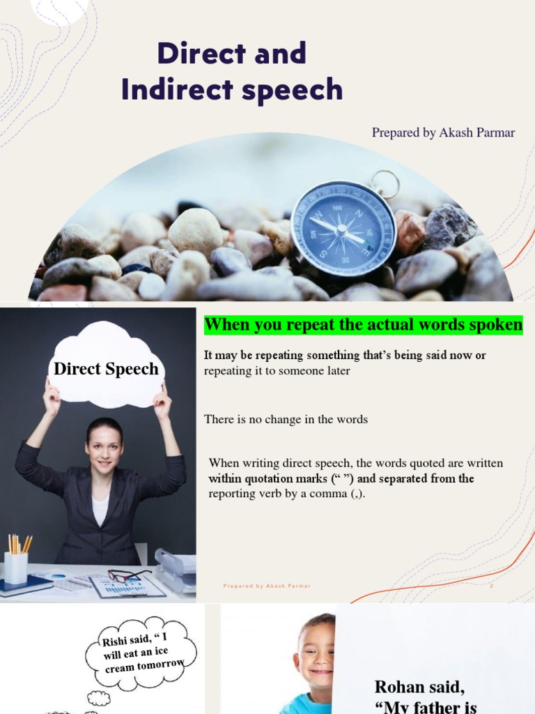 Direct vs Indirect Speech Guide | PDF | Linguistics | Human Communication