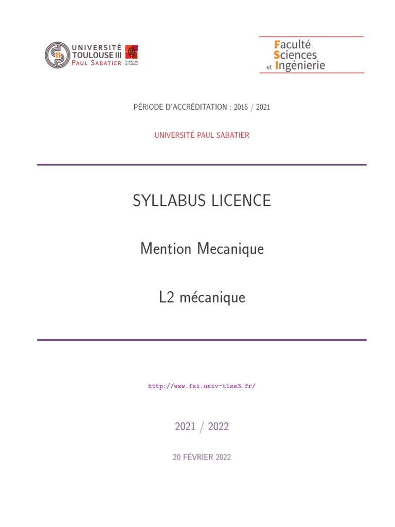 SYL L2 Meca | PDF
